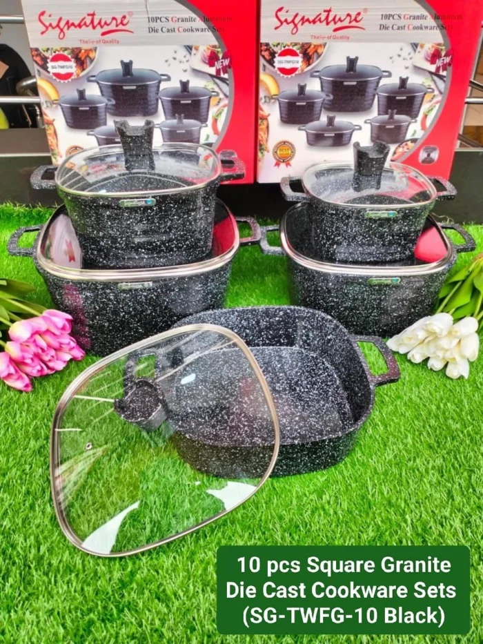 10-Piece Signature Square Granite Die Cast Cookware Set